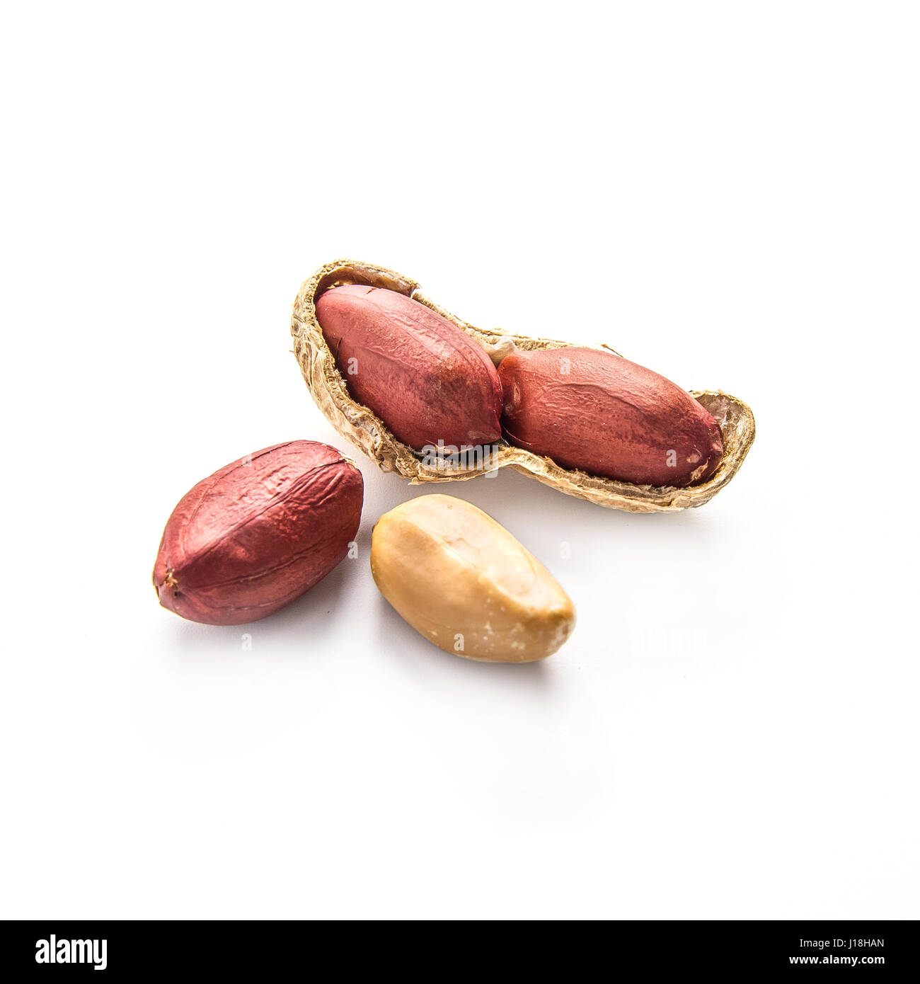 Peanuts in shell on white background Stock Photo - Alamy