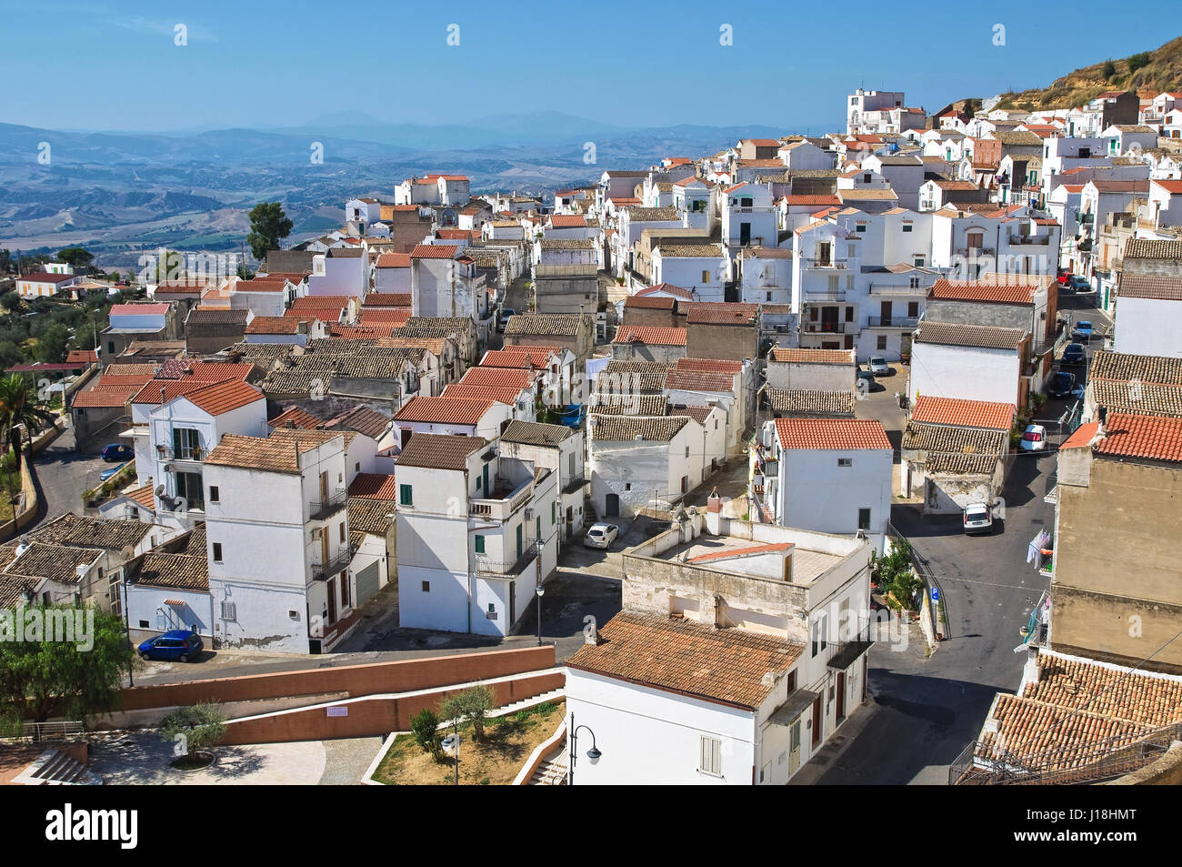 Panoramic view of Pisticci. Basilicata. Italy Stock Photo - Alamy