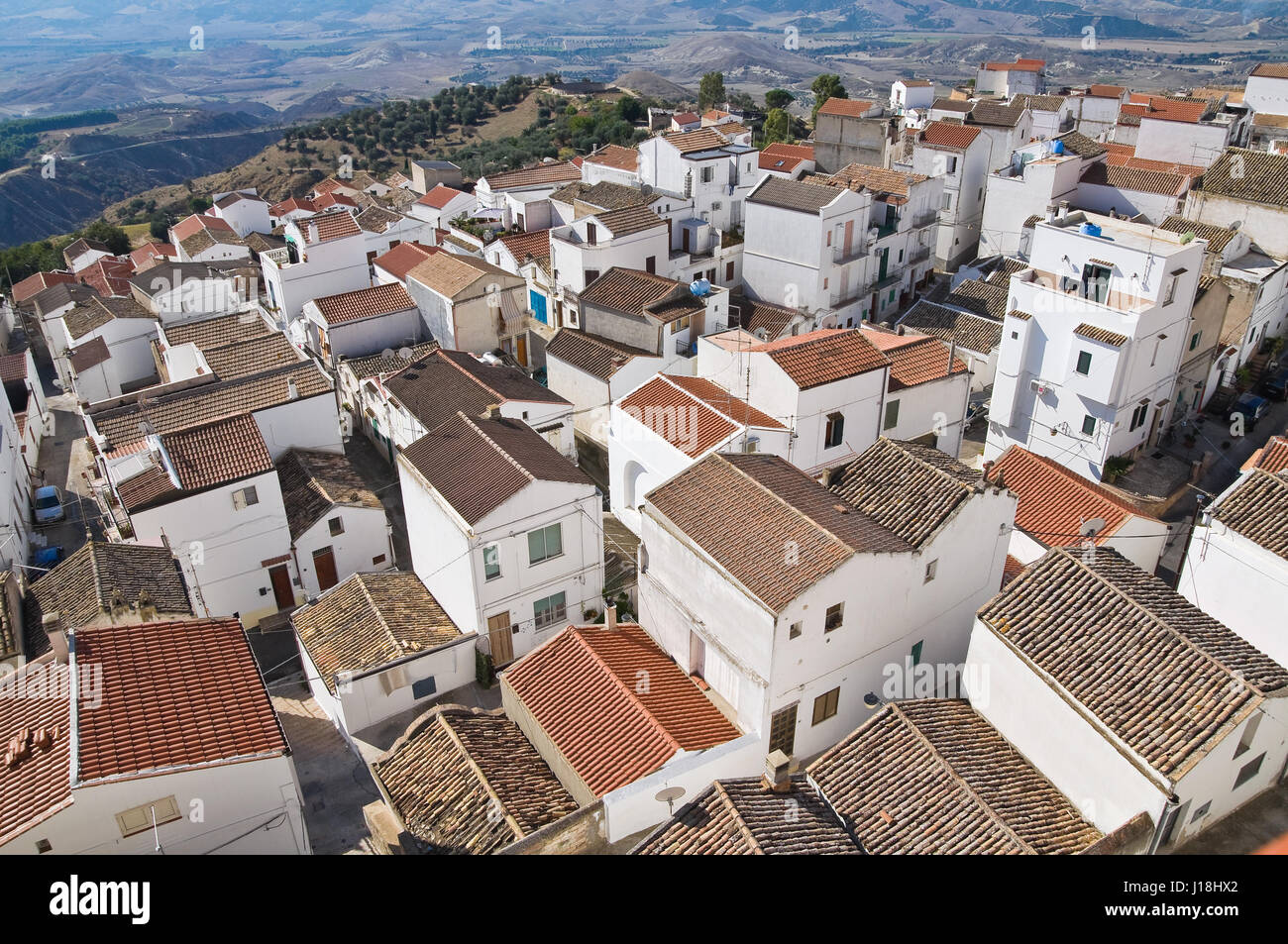Panoramic view of Pisticci. Basilicata. Italy Stock Photo - Alamy