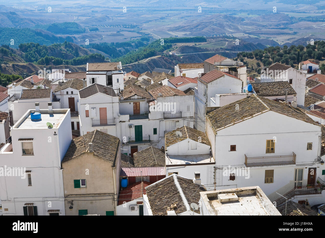 Panoramic view of Pisticci. Basilicata. Italy Stock Photo - Alamy