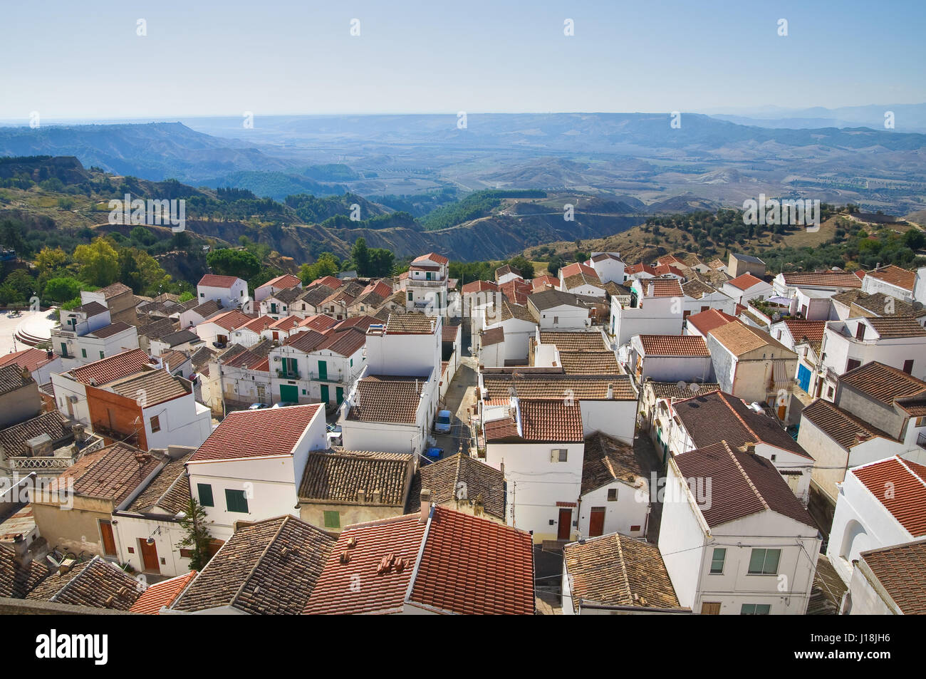 Panoramic view of Pisticci. Basilicata. Italy Stock Photo - Alamy