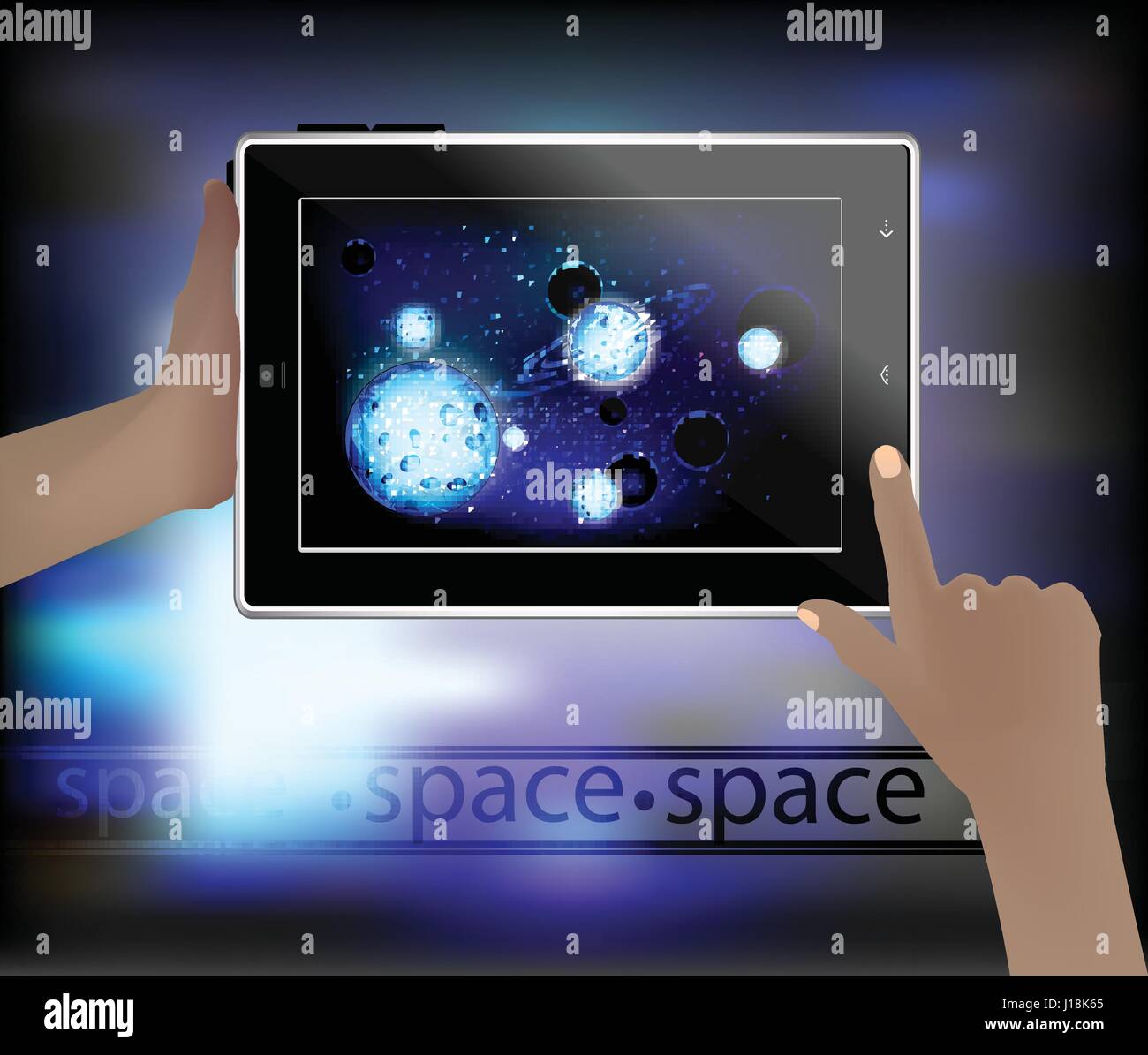 Space picture in a smart phone. space. Vector illustration for your ...