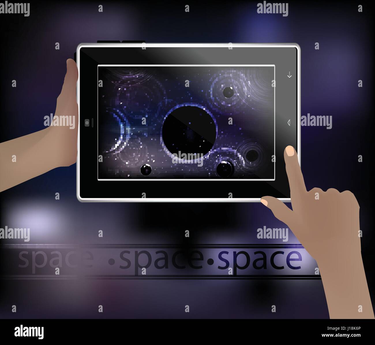 Space picture in a smart phone. space. Vector illustration for your ...