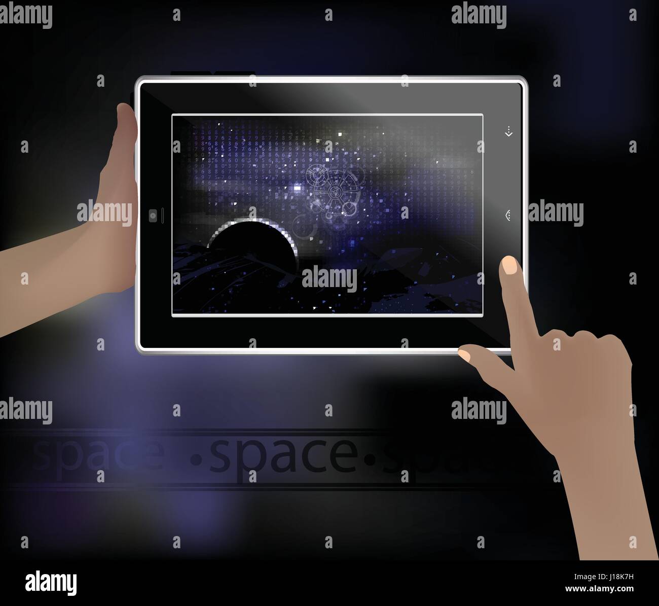 Space picture in a smart phone. space. Vector illustration for your ...