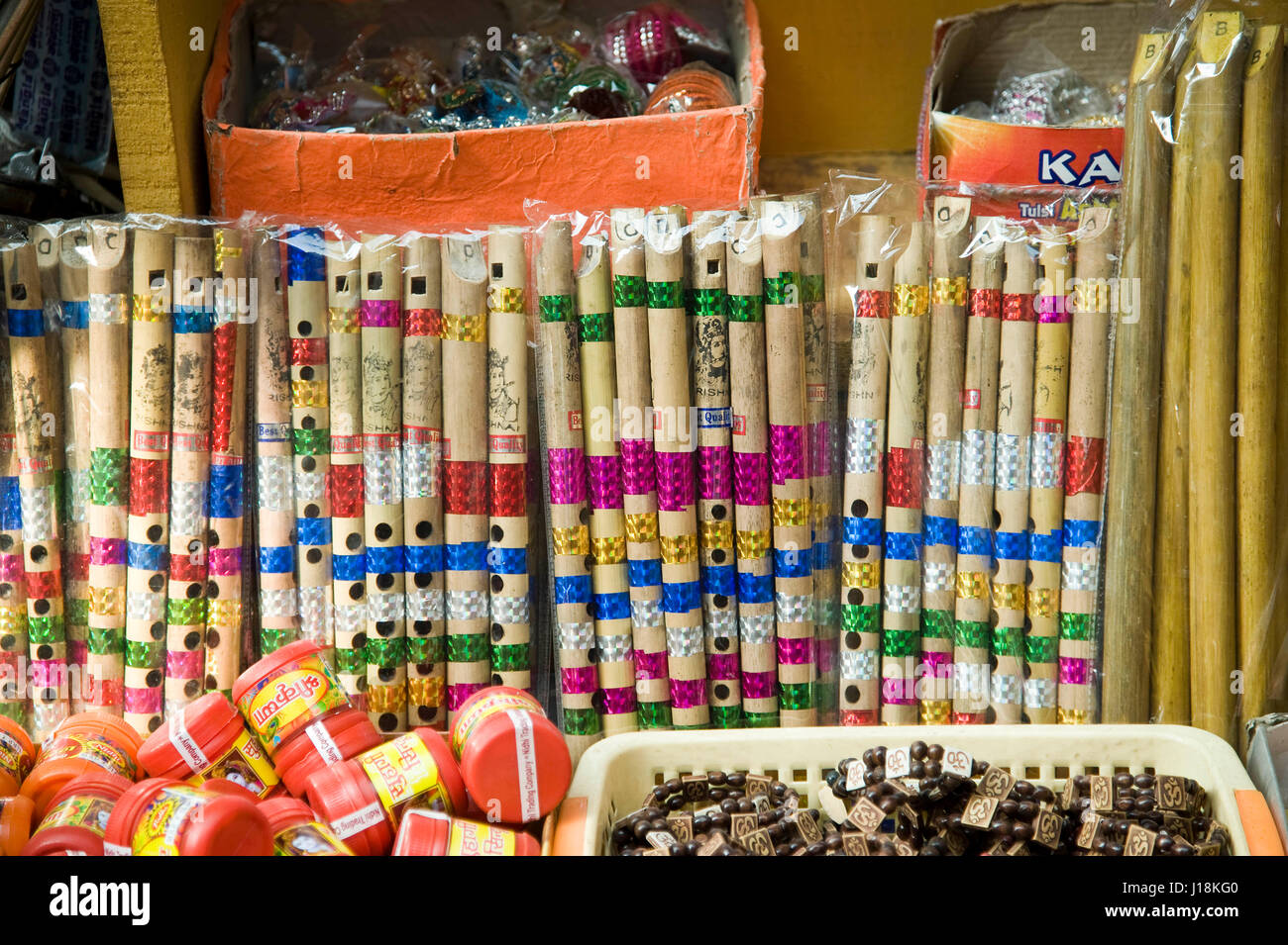 Flute shop, mathura, uttar pradesh, india, asia Stock Photo - Alamy
