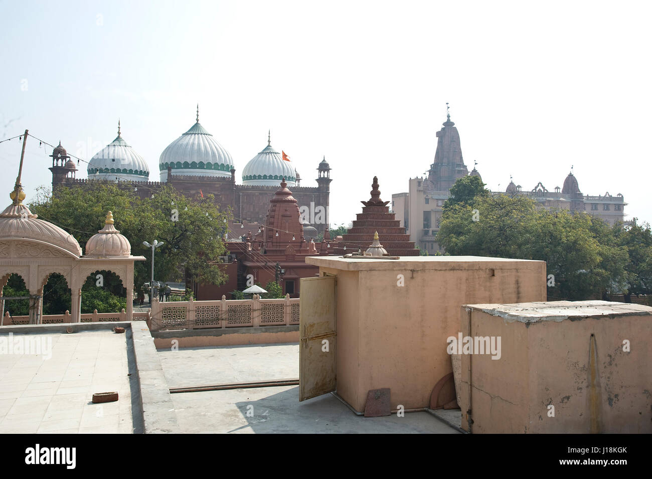 Keshav dev temple and mosque, mathura, uttar pradesh, india, asia Stock ...