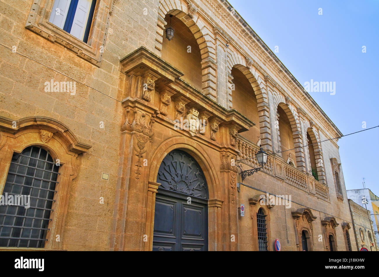 Villani palace. Presicce. Puglia. Italy Stock Photo - Alamy