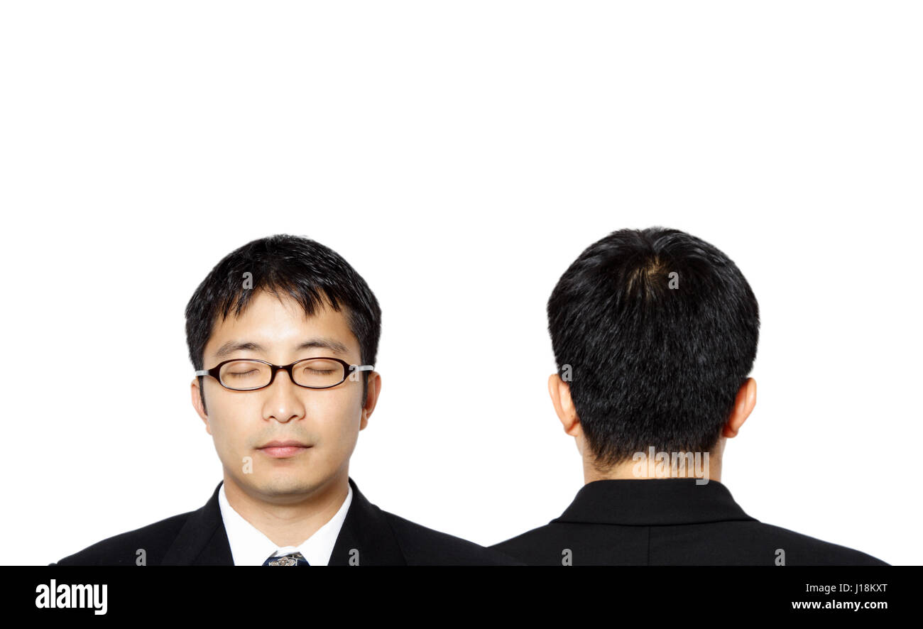 Two businessmen, showing front and back side Stock Photo - Alamy