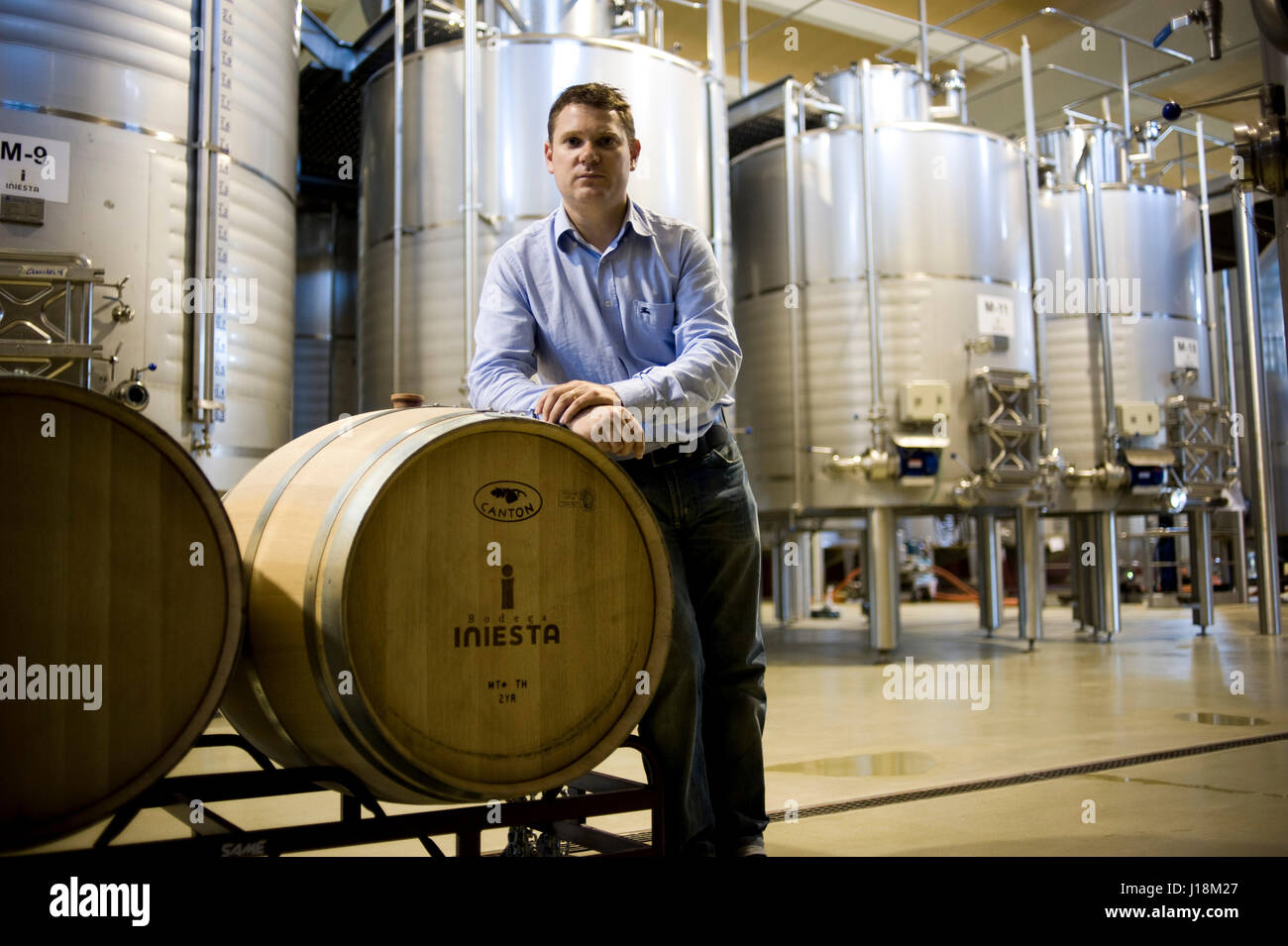 Workers of Iniesta Winery which belongs to Football Club Barcelona ...