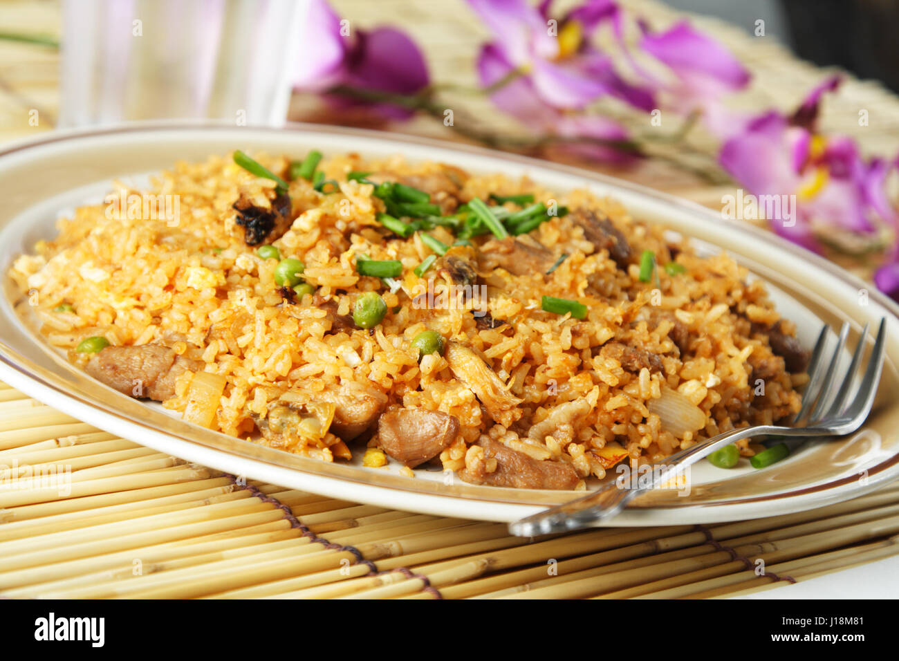 Fried chicken rice flower hi-res stock photography and images - Alamy