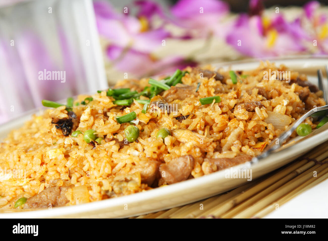 Fried chicken rice flower hi-res stock photography and images - Alamy