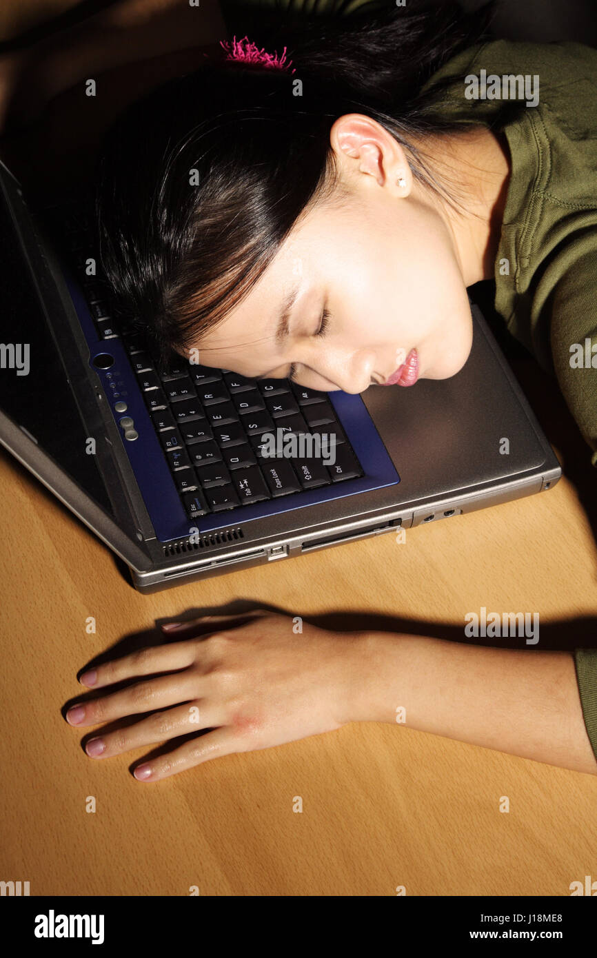 Person Falling Asleep Desk Stock Photos & Person Falling Asleep Desk ...
