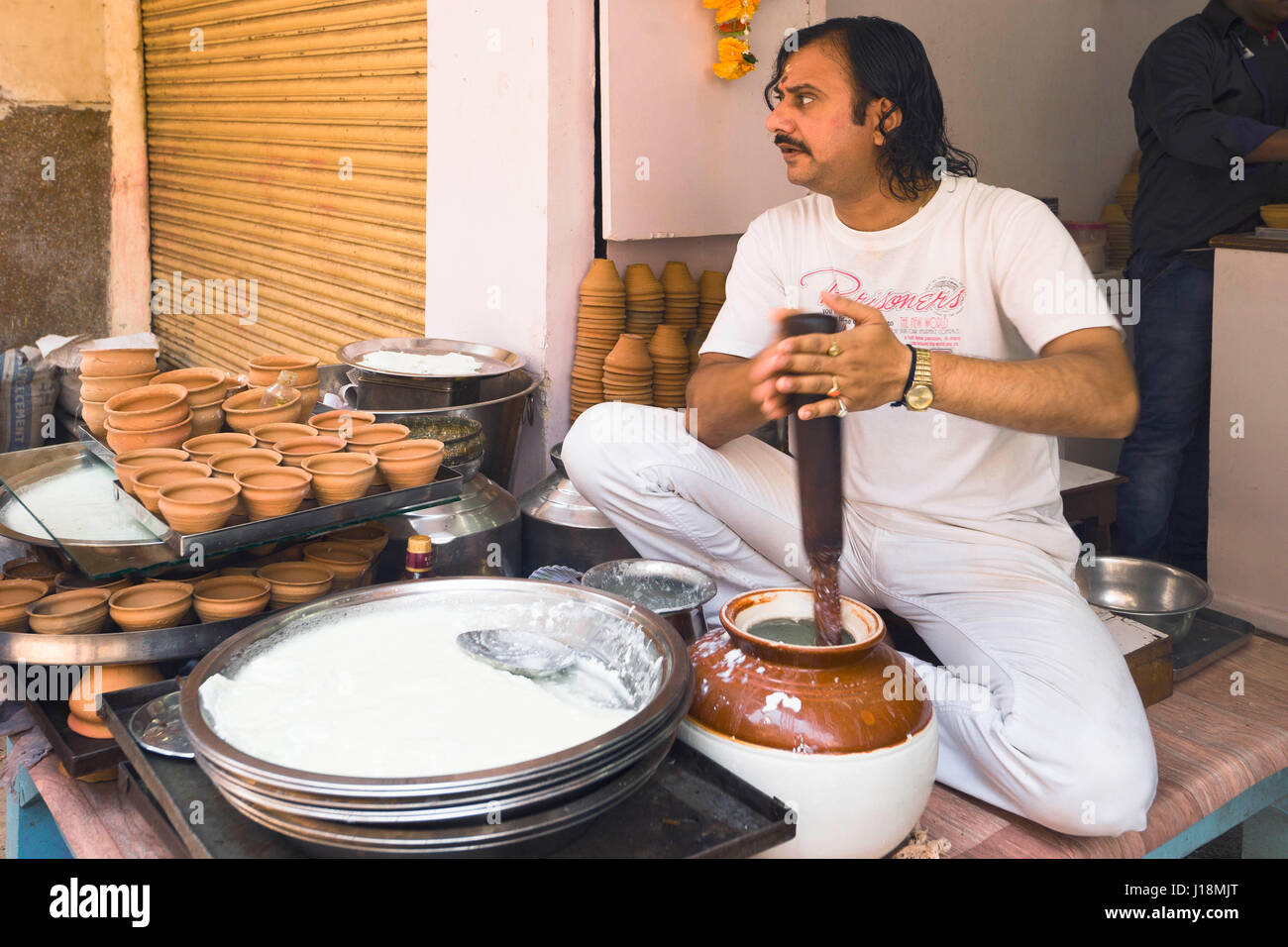 Man making lassi hi-res stock photography and images - Alamy