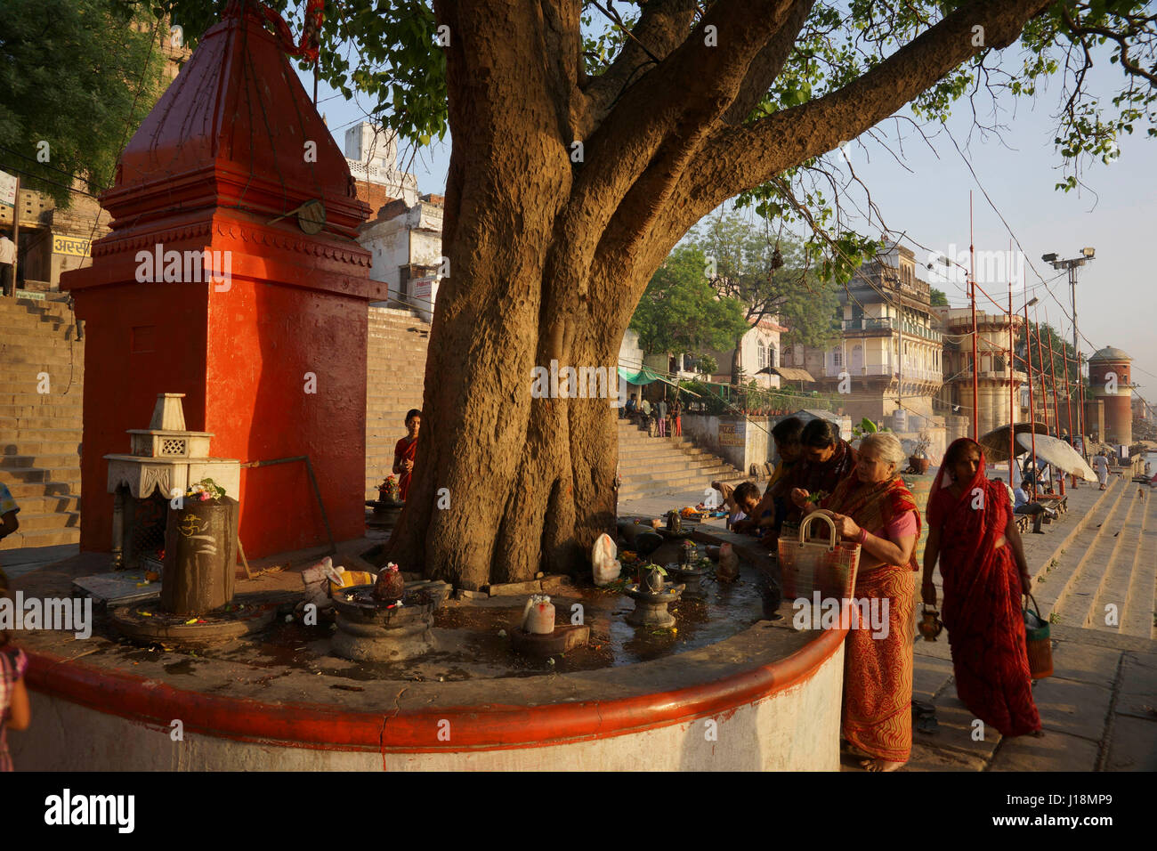 Women praying shivling , varanasi, uttar pradesh, india, asia Stock ...