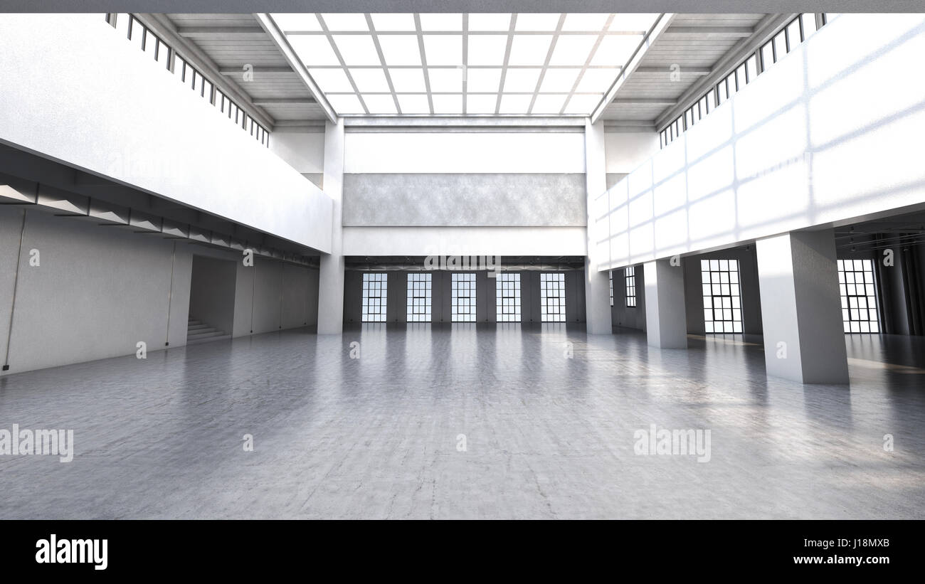 Empty factory interior. 3d render, 3d illustration Stock Photo - Alamy