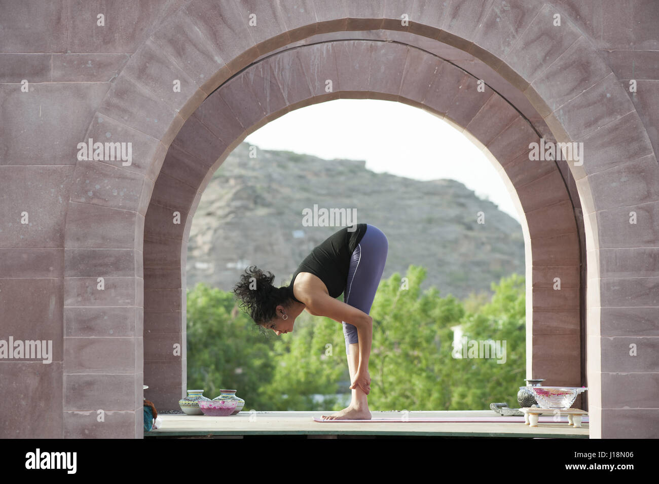 Yoga indian forward bend hi-res stock photography and images - Alamy