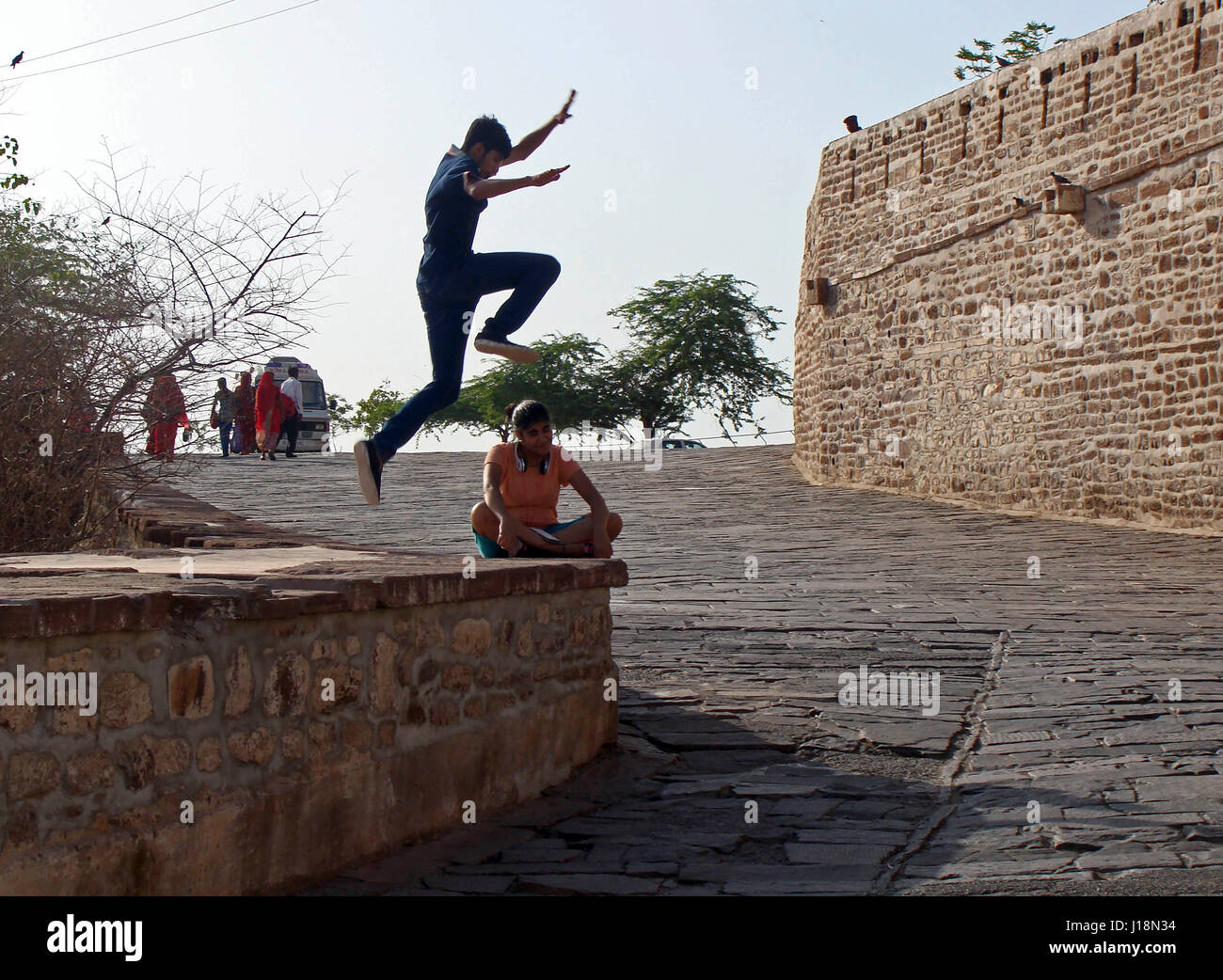 Boy jumping, jodhpur, rajasthan, india, asia Stock Photo - Alamy