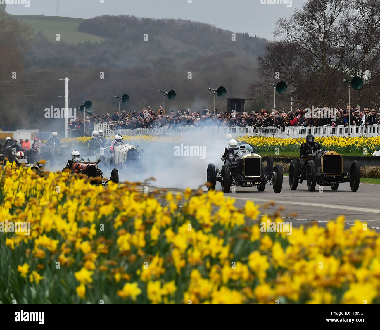 A smoking start, Edwardian Cars, S F Edge Trophy, Goodwood 75th Members ...