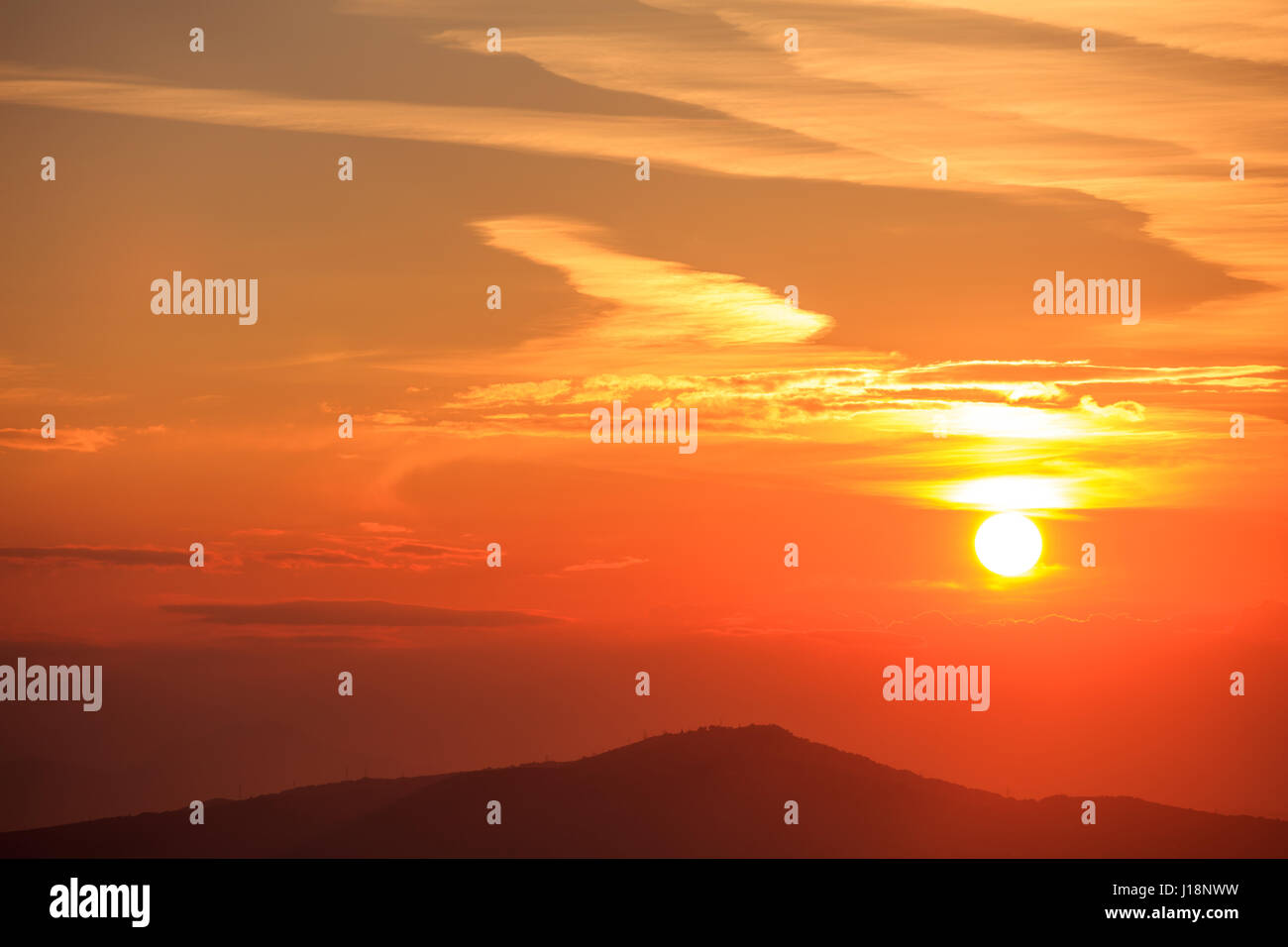 Beautiful sky background at sunset over Athens, Greece Stock Photo - Alamy