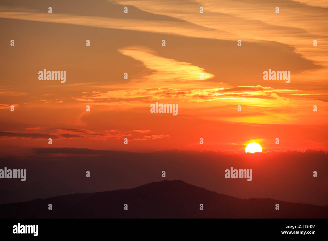 Beautiful sky background at sunset over Athens, Greece Stock Photo - Alamy