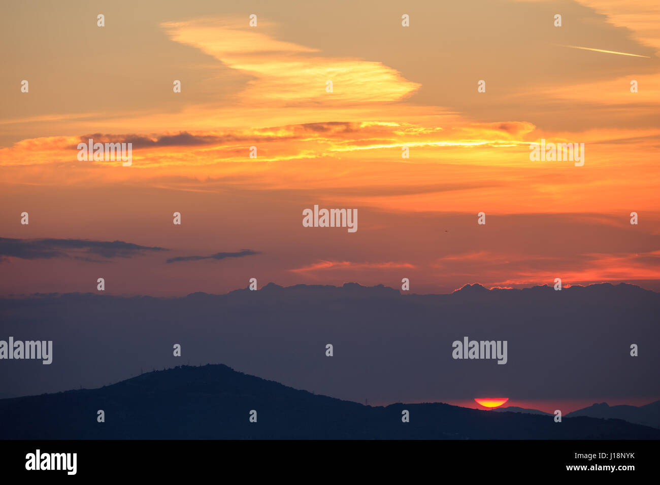 Beautiful sky background at sunset over Athens, Greece Stock Photo - Alamy