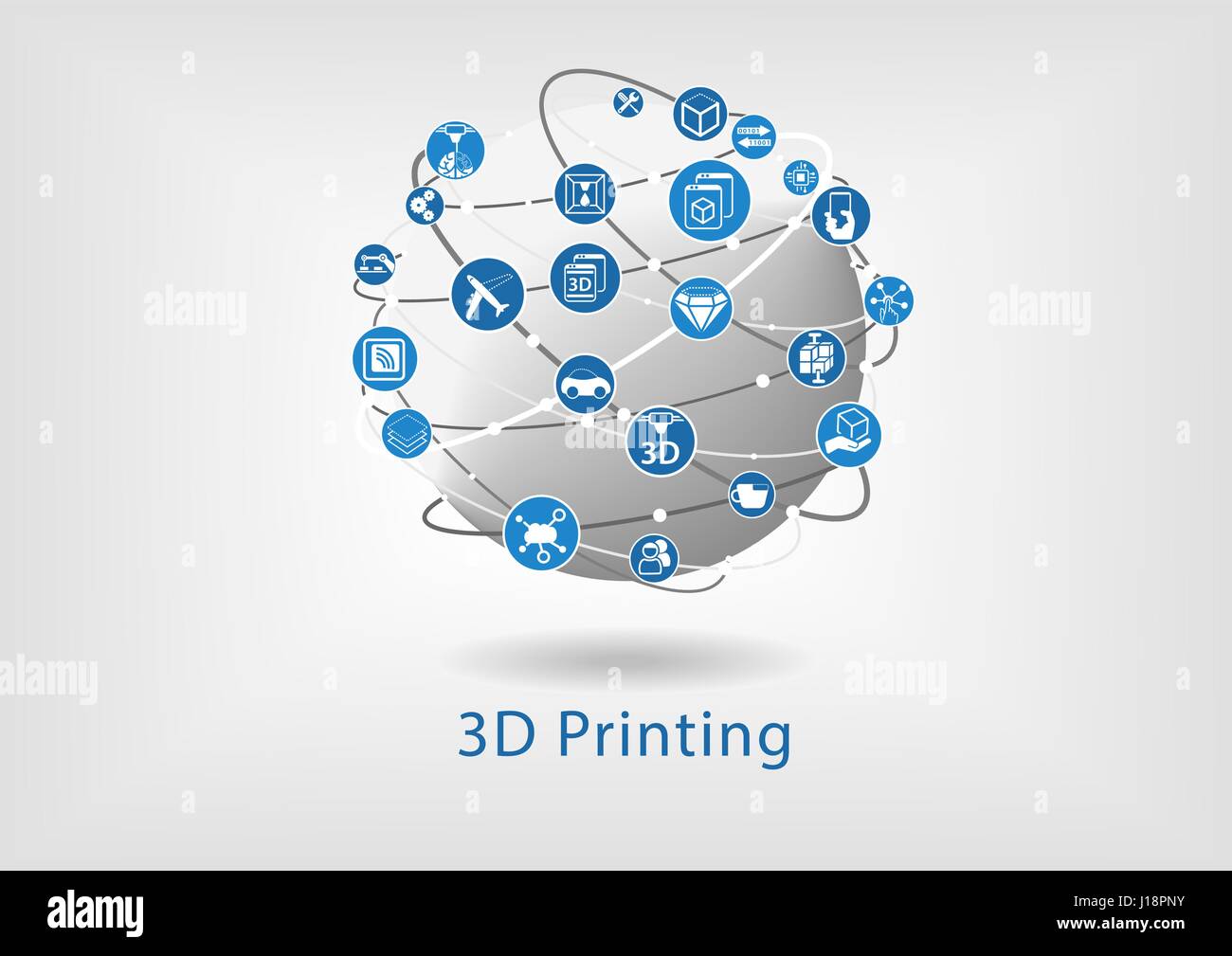 3D Printing infographic. 3D print objects with globe Stock Vector Image ...