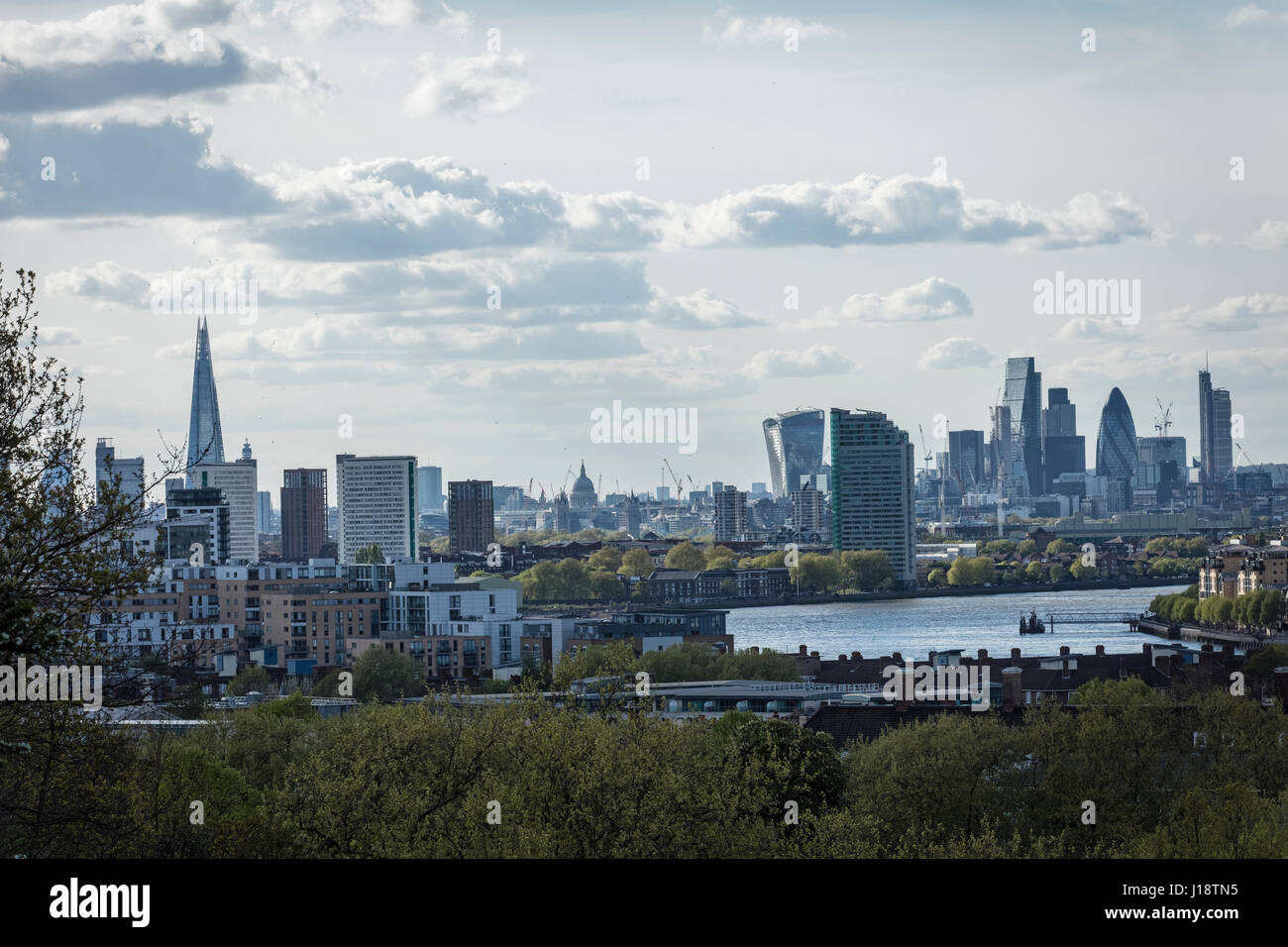 London skyline from greenwich panorama hi-res stock photography and ...