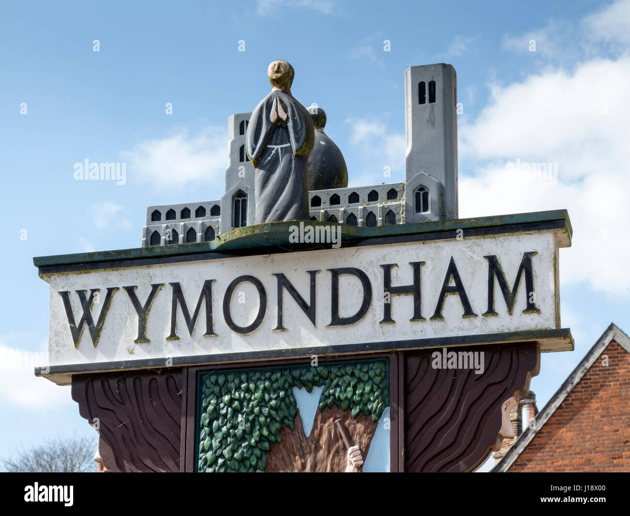 Street scene in the medieval Norfolk town of Wymondham featuring the ...