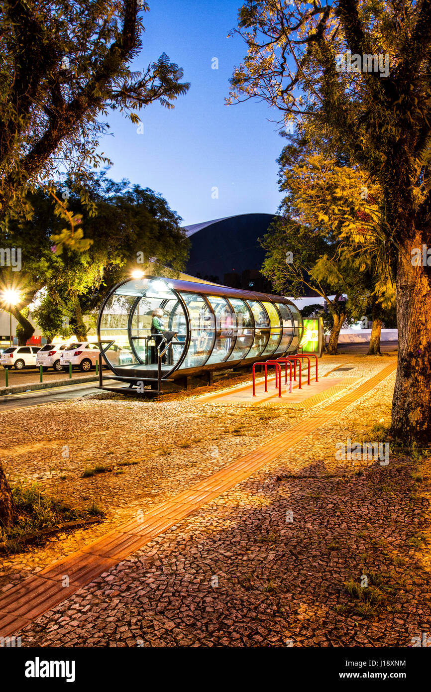 Tube bus stop. Curitiba, Parana, Brazil Stock Photo - Alamy