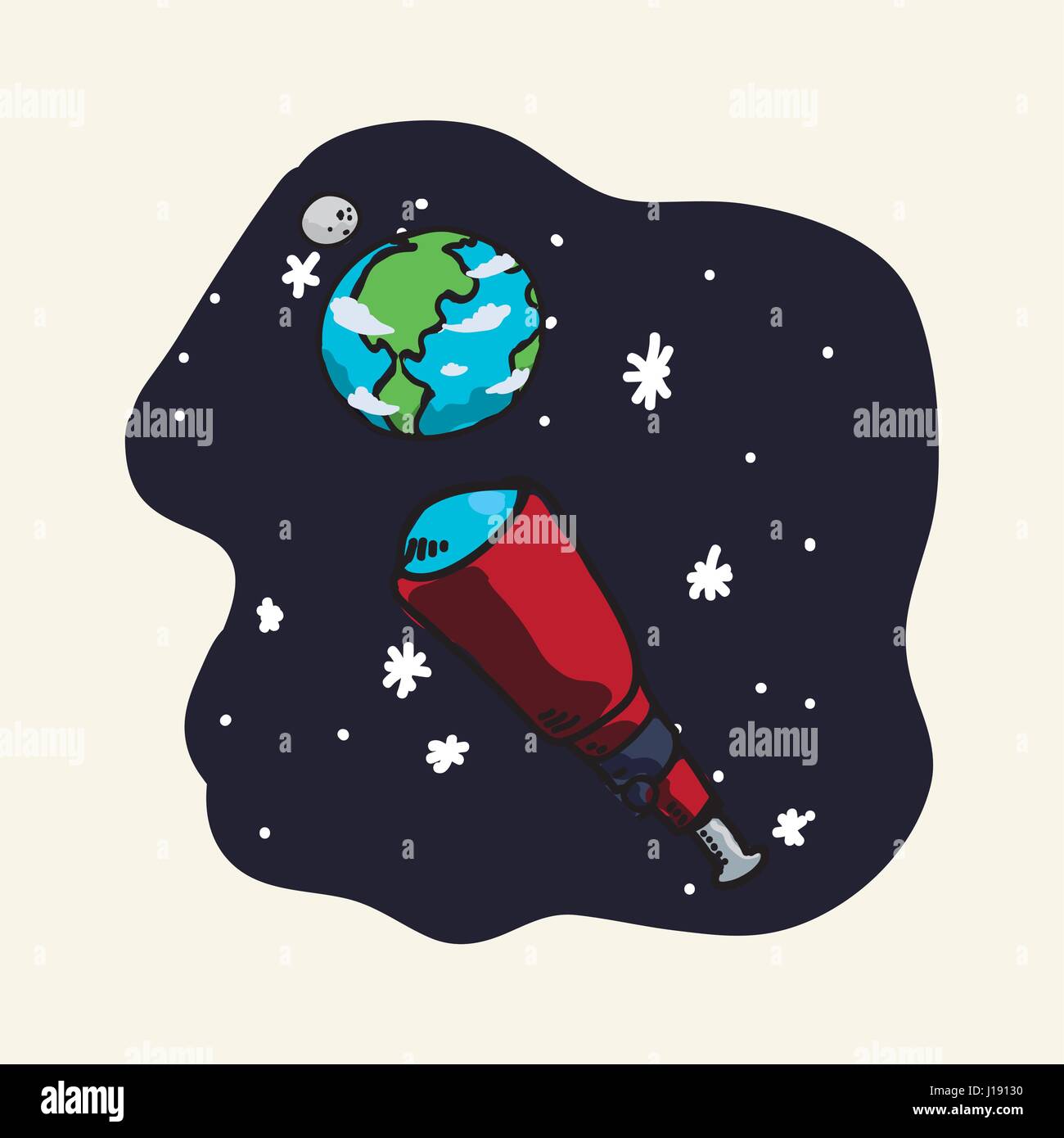 Space design. science icon. Isolated illustration , vector Stock Vector ...