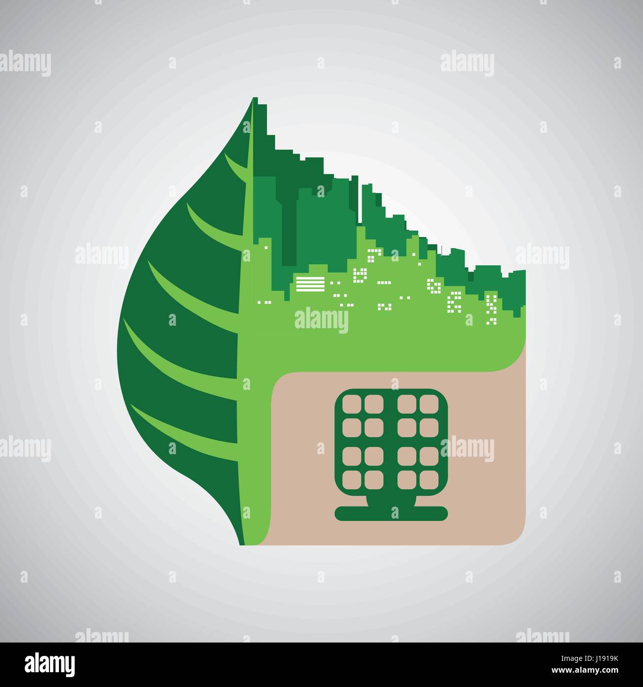 Eco design. Green icon. Isolated illustration , vector Stock Vector ...
