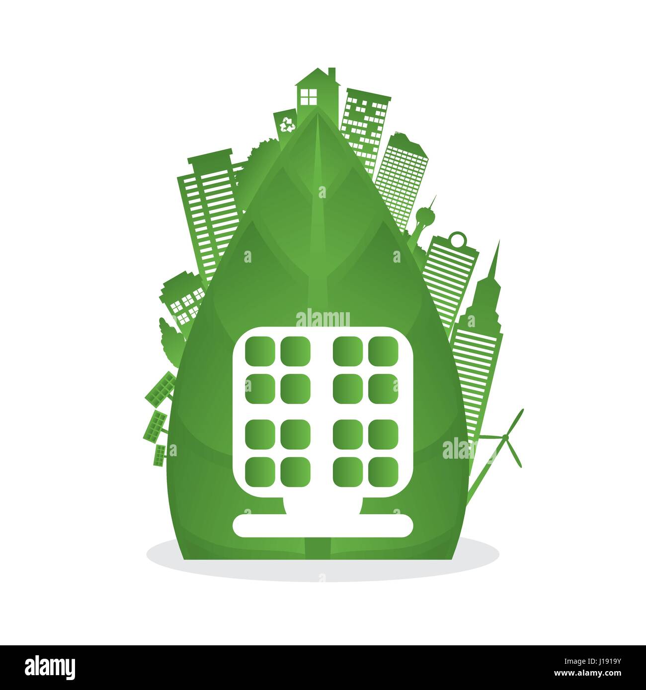 Eco design. Green icon. Isolated illustration , vector Stock Vector ...