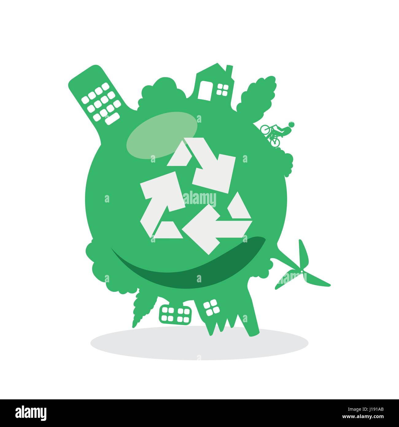 Eco design. Green icon. Isolated illustration , vector Stock Vector ...