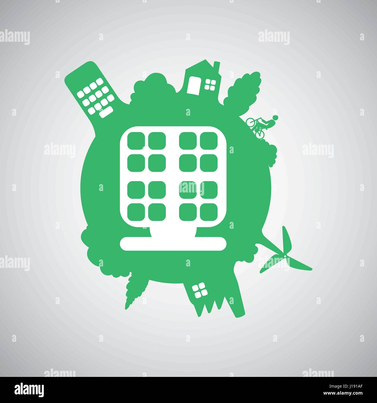 Eco design. Green icon. Isolated illustration , vector Stock Vector ...