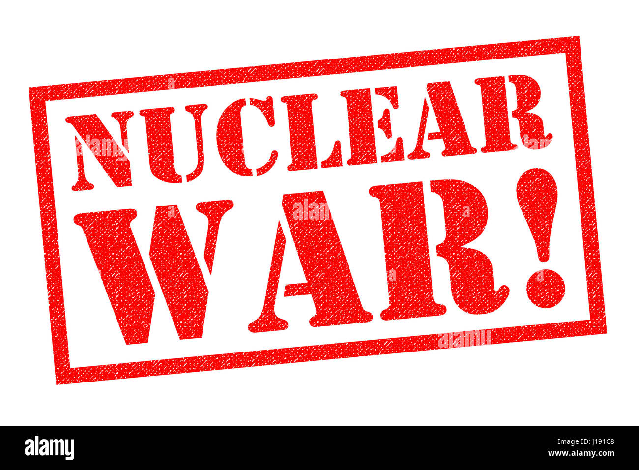 NUCLEAR WAR! red Rubber Stamp over a white background Stock Photo - Alamy