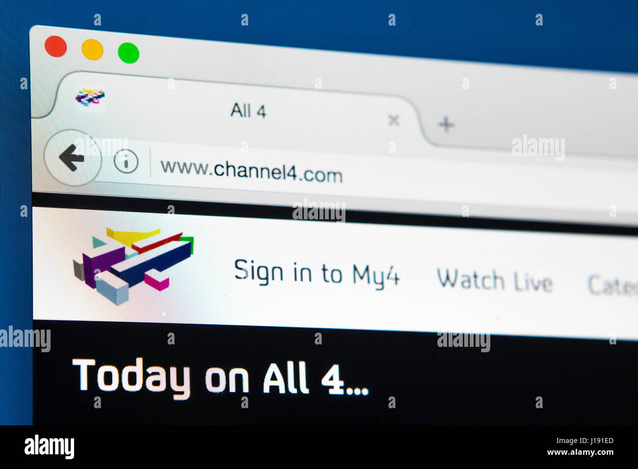 LONDON, UK - APRIL 13TH 2017: The homepage of the official Channel 4 ...