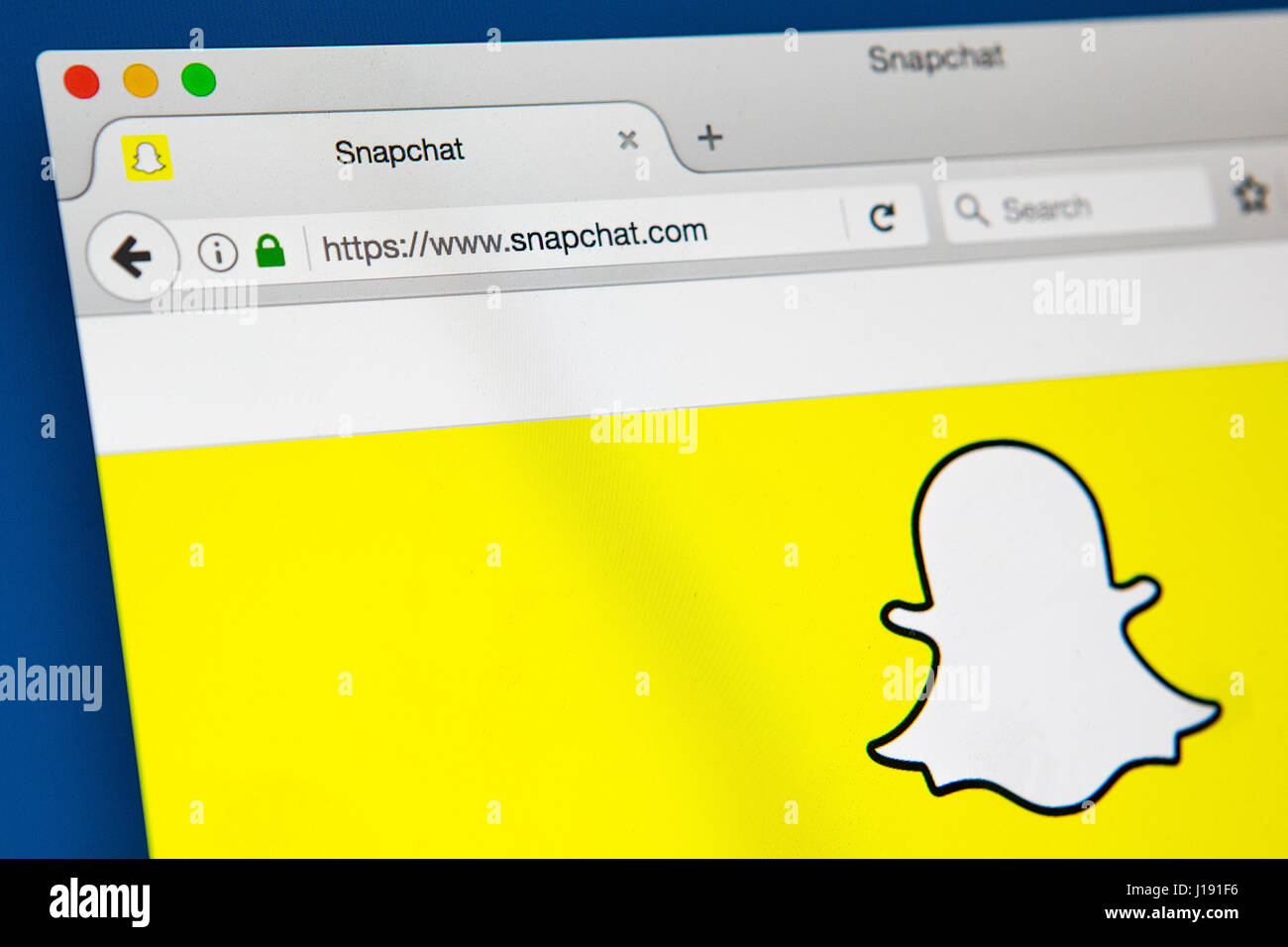 LONDON, UK - APRIL 13TH 2017: The official homepage of the Snapchat ...