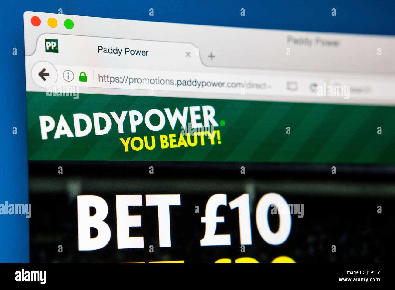 LONDON, UK - APRIL 13TH 2017: The official homepage of the Paddypower ...