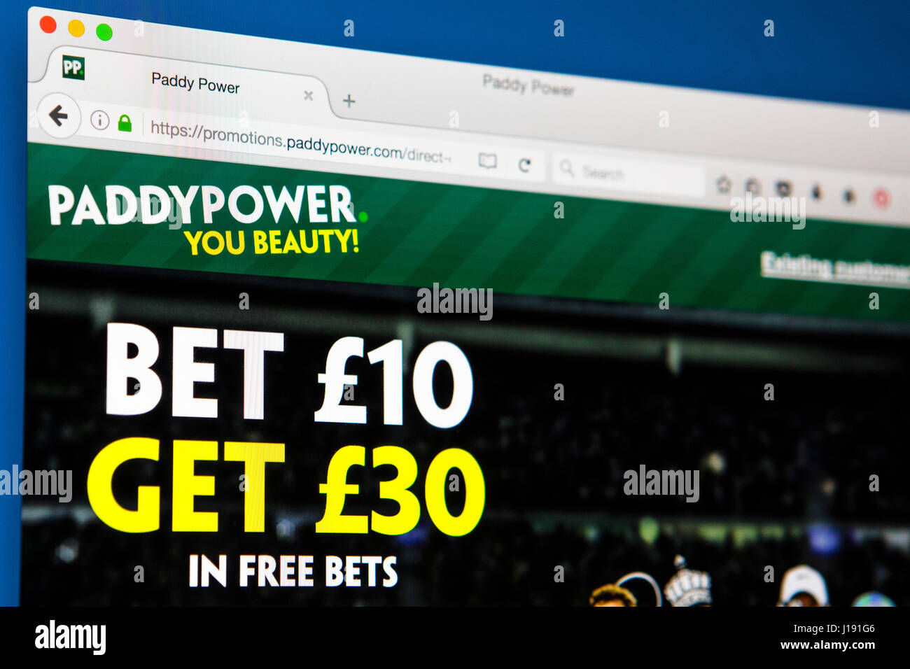 LONDON, UK - APRIL 13TH 2017: The official homepage of the Paddypower ...