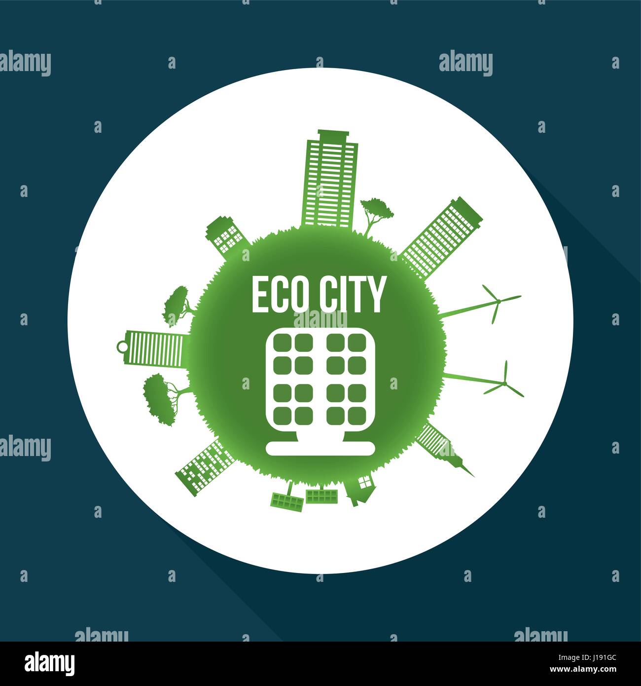 Eco design. Green icon. Isolated illustration , vector Stock Vector ...