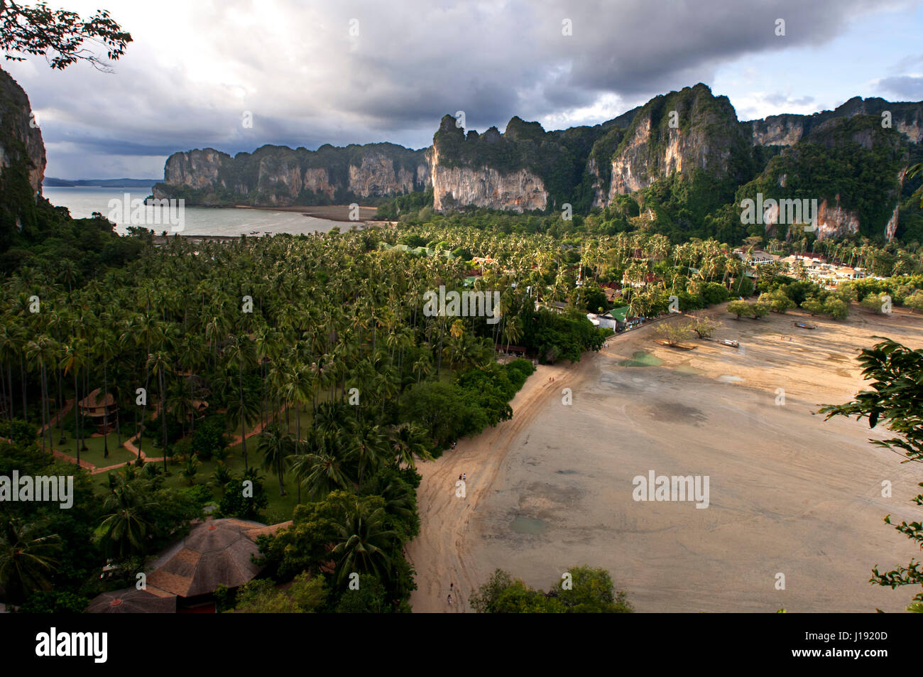 Panoramic view of Railay near Krabi in Thailand from the viewing point ...