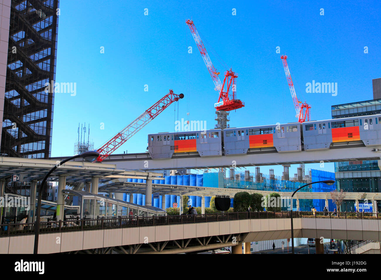 Monorail Running Central Tachikawa Construction Site Background Tokyo ...