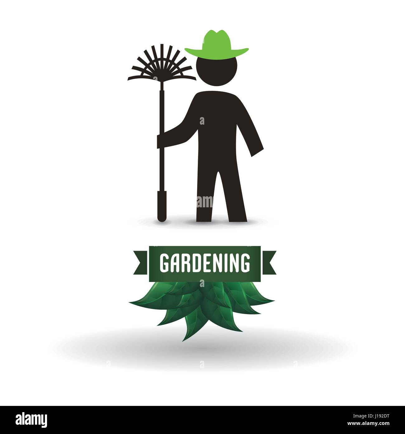 Worker design. Gardening icon. White background , vector Stock Vector ...