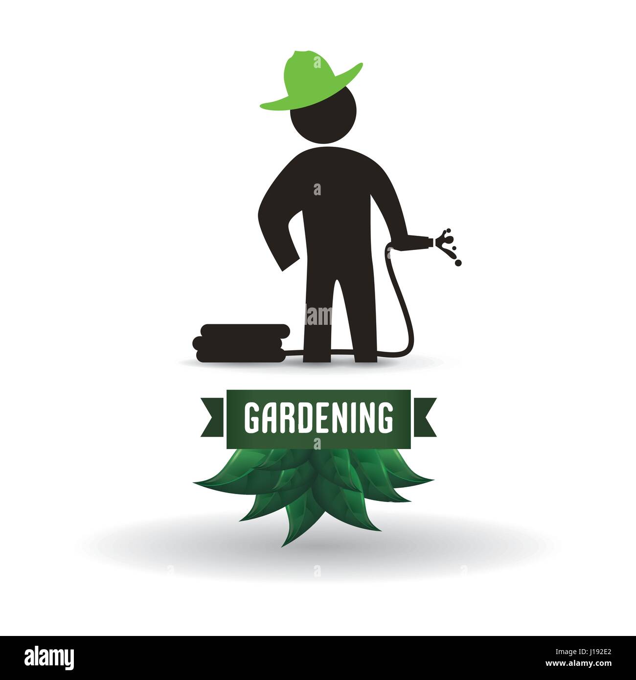 Worker design. Gardening icon. White background , vector Stock Vector ...
