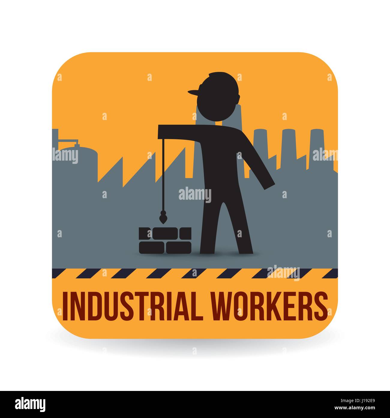 Worker design. Industrial icon. White background , vector Stock Vector ...