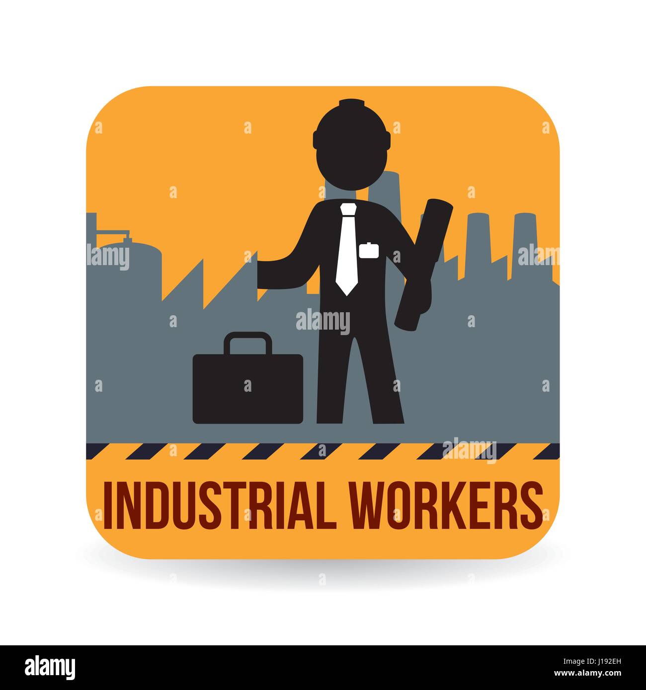 Worker design. Industrial icon. White background , vector Stock Vector ...