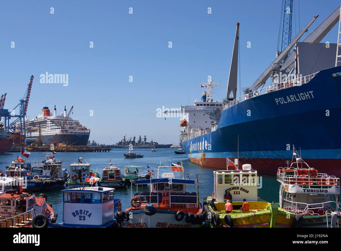Variety of ships and boast in the busy harbour of the UNESCO World ...