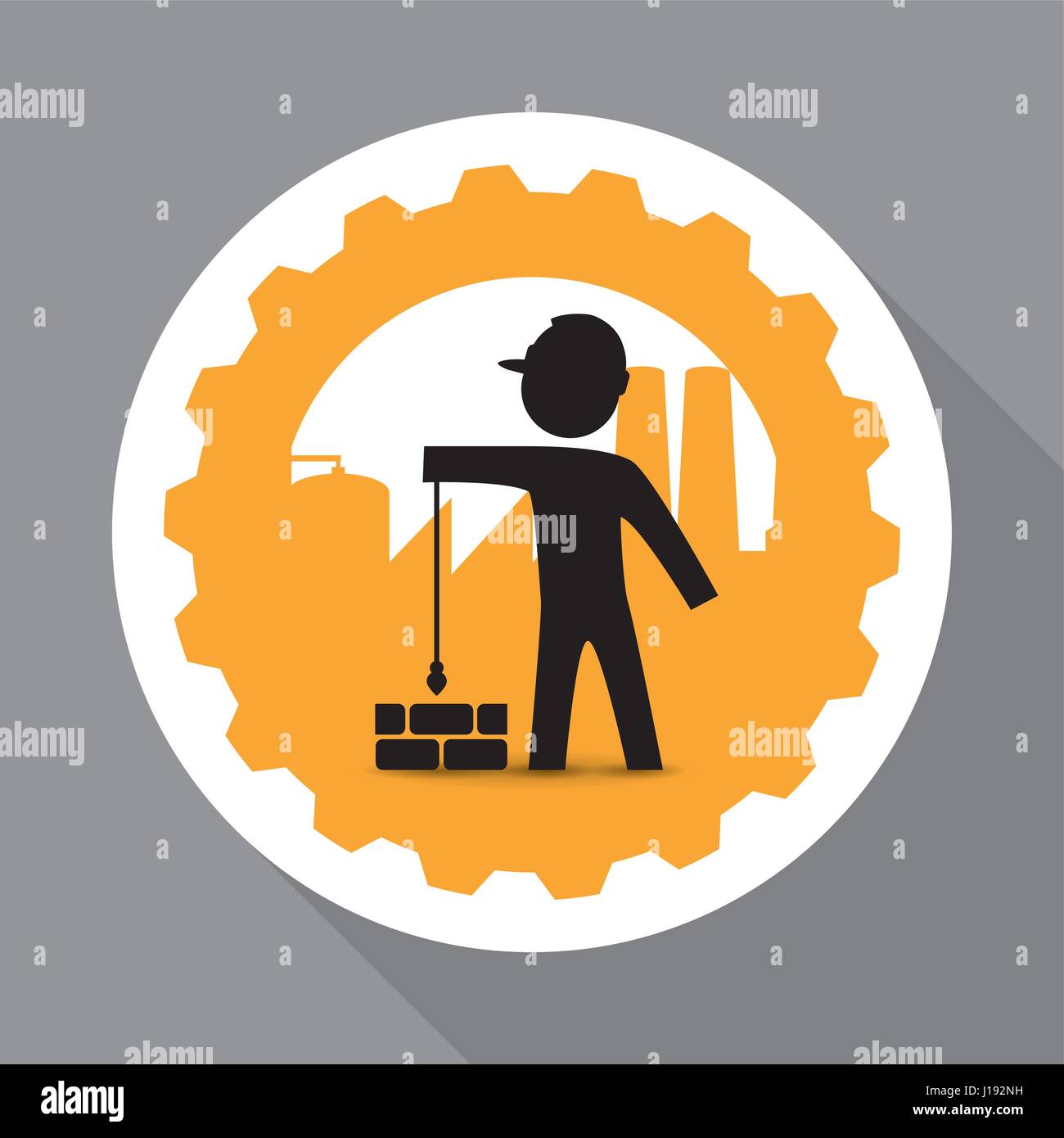Worker design. Industrial icon. White background , vector Stock Vector ...