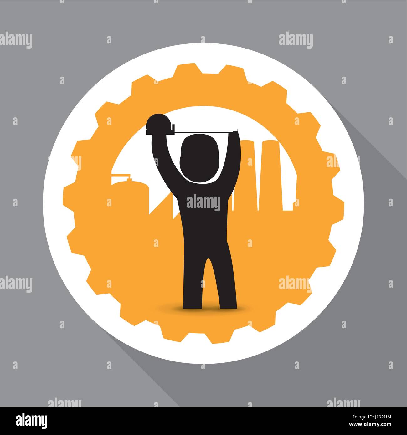 Worker design. Industrial icon. White background , vector Stock Vector ...