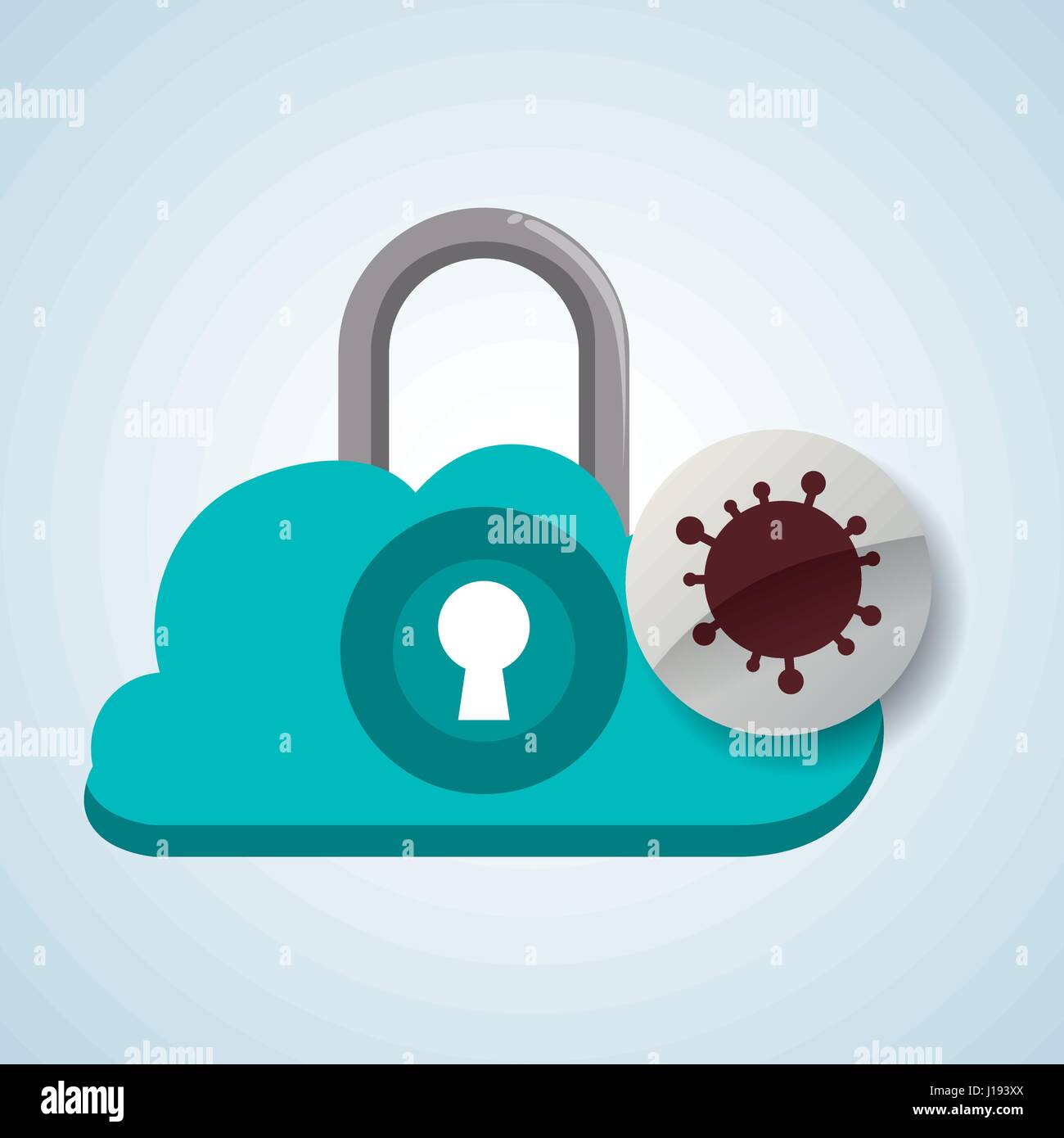 Security System design. Protection icon. Isolated illustration, vector ...